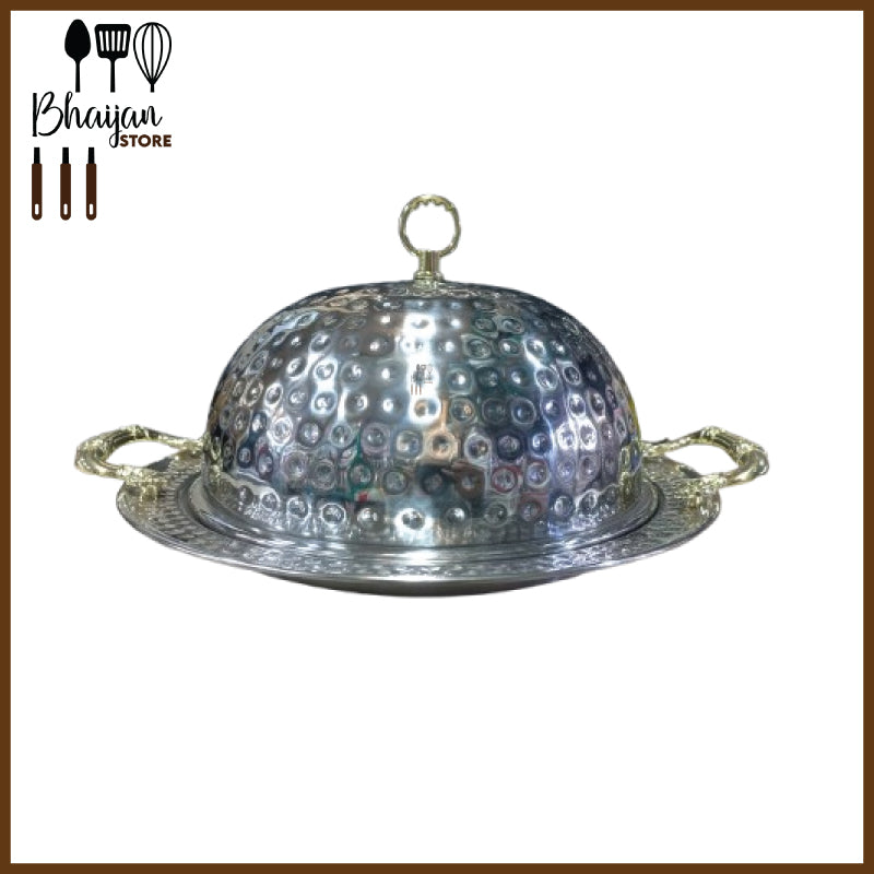 Hammered Stainless Steel BBQ Platter Cloche – Bhaijan Store