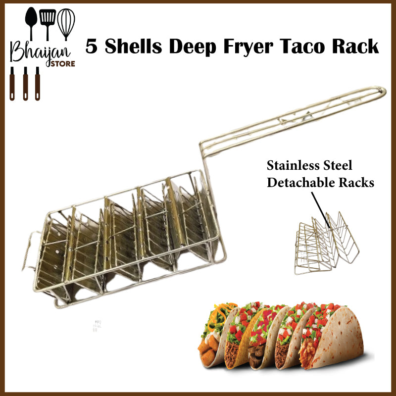 5 Shells Deep Fryer Taco Rack – Bhaijan Store